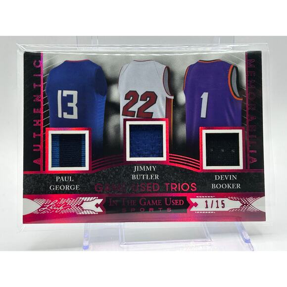 Leaf | Toys | 224 Leaf Game Used Jimmy Butler Devin Booker Paul George ...